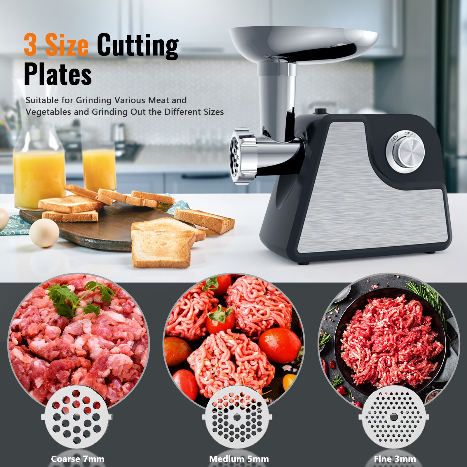 LINKChef Meat Grinder, 2 Adjustable Speed 2400W Max Electric Meat Grin