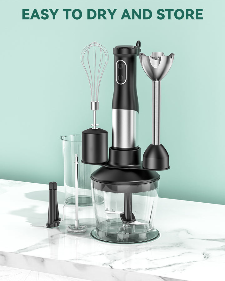 LINKChef® Compactable 7 in 1 Hand Blender Kits, 20-Speed, Titanium ...
