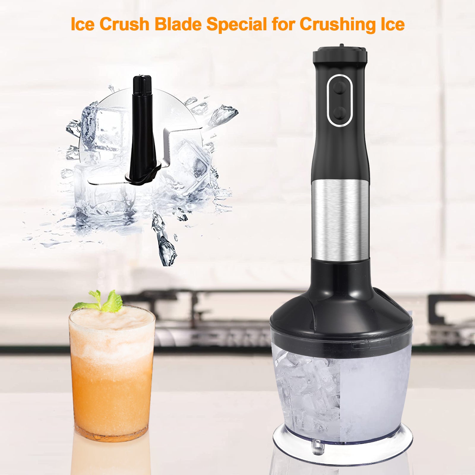 LINKChef® Compactable 7 in 1 Hand Blender Kits, 20-Speed, Titanium ...